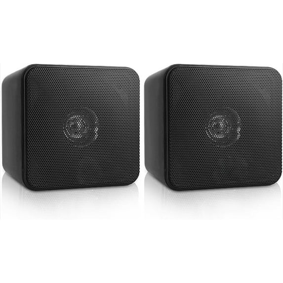 Home 4” Mini Cube Bookshelf Speakers-Paper Cone Driver, 200 Watt Power ...