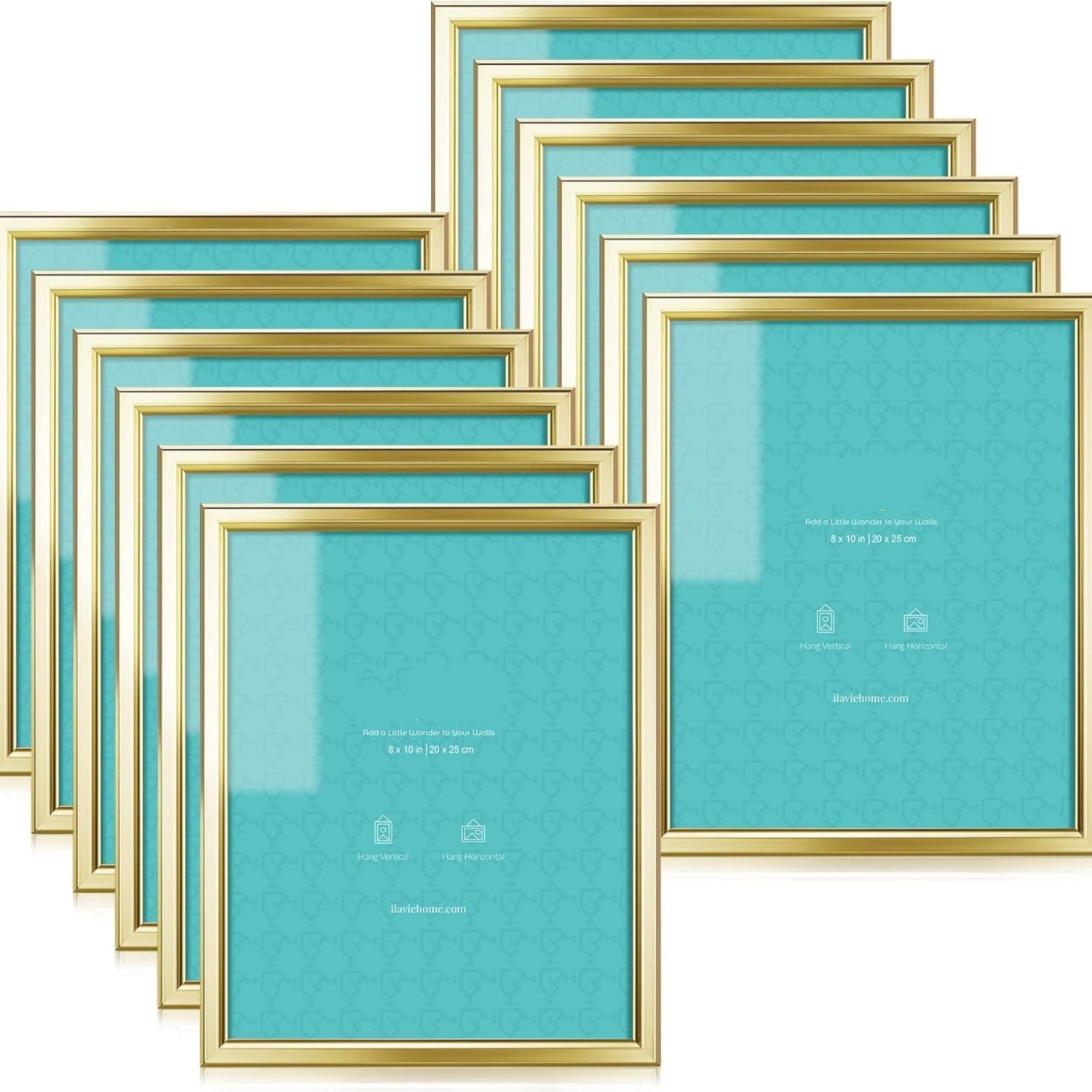 Home 8x10 Picture Frames (12 Pack, Gold) Simple Designed Photo Frames ...