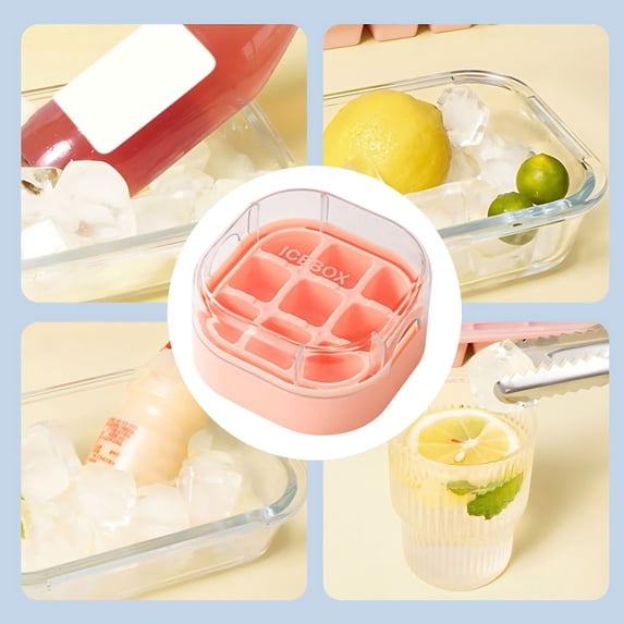 Home 9-Cell Press Ice Tray Tray - One-Second Ice Box, Mini Portable Ice ...