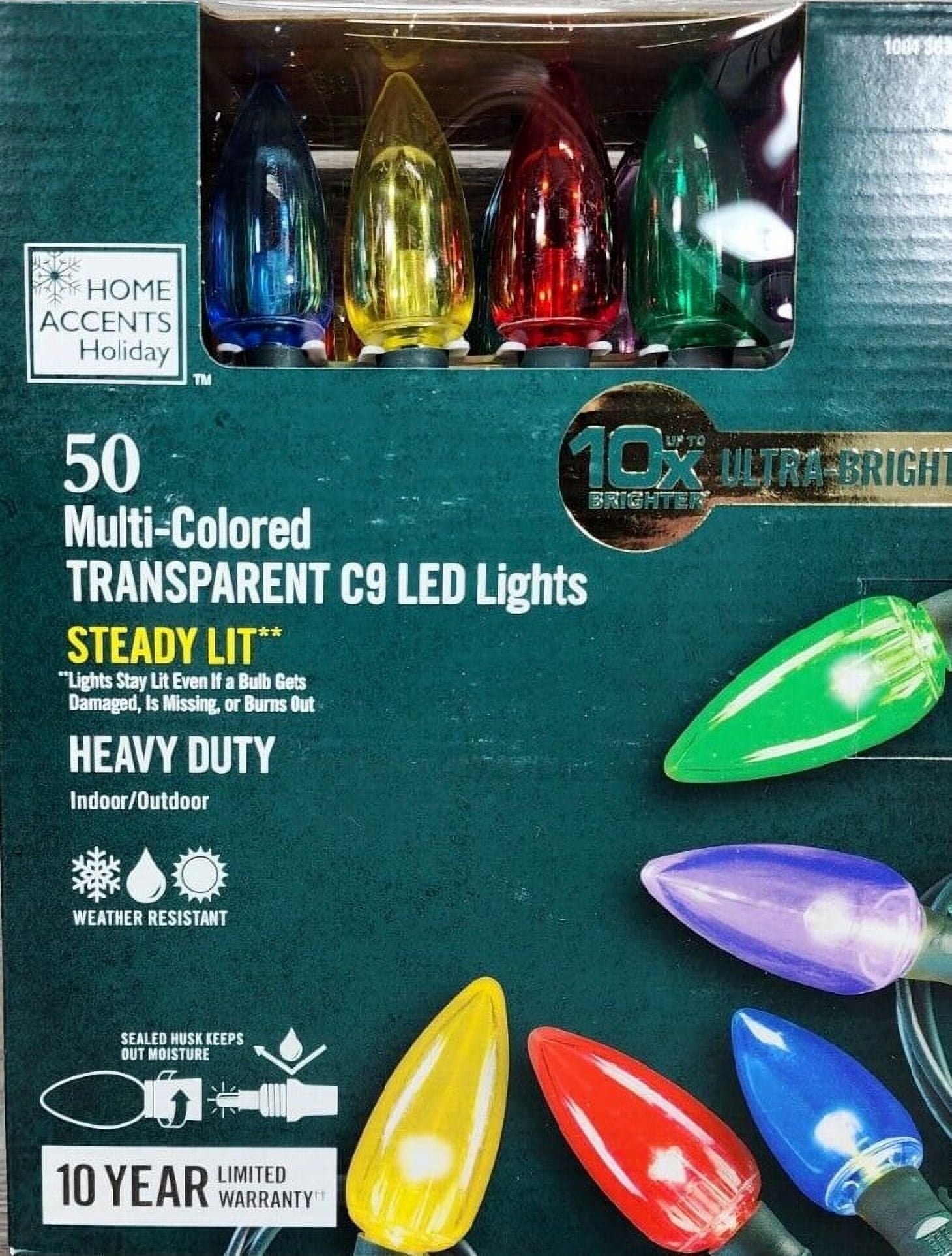 Home Accents Holiday 50L Multi C9 LED Steadylit Heavyduty Lights ...