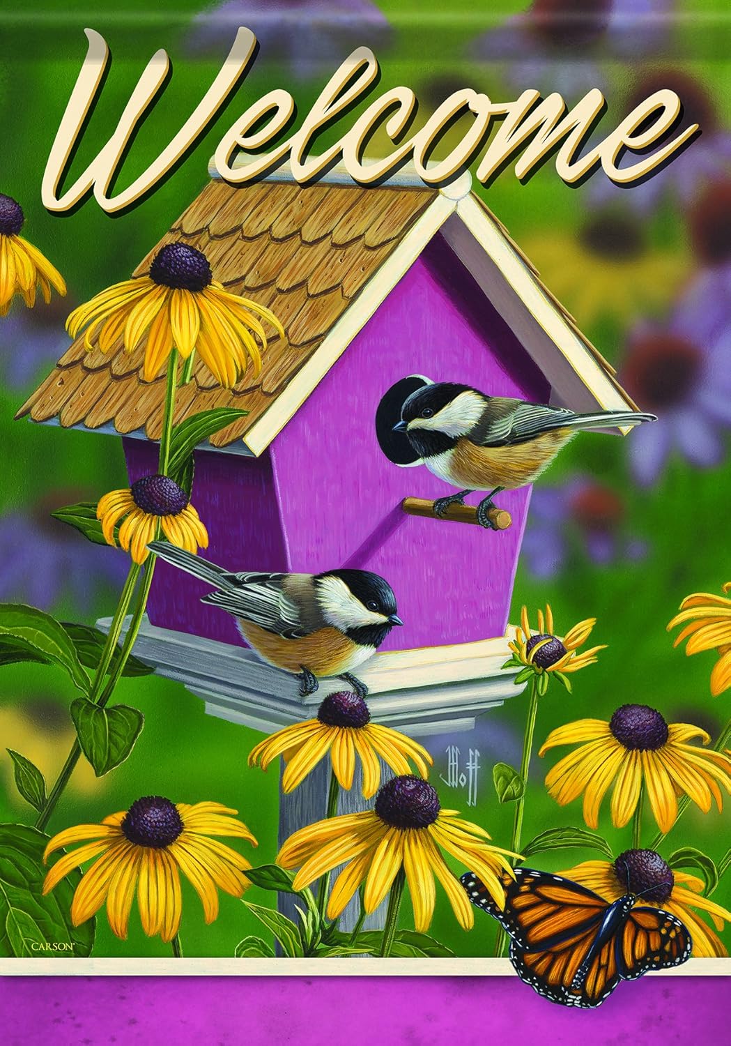 Home Accents Flagtrends Classic Garden Flag, Welcome Chickadee House ...