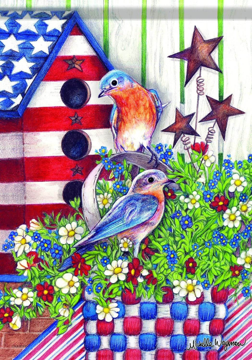 Home Accents Garden Flag, Patriotic Bluebird - Walmart.com