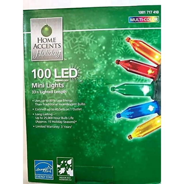 Home Accents Holiday 100-Light LED Multi-Color Mini Light Set - Walmart.com