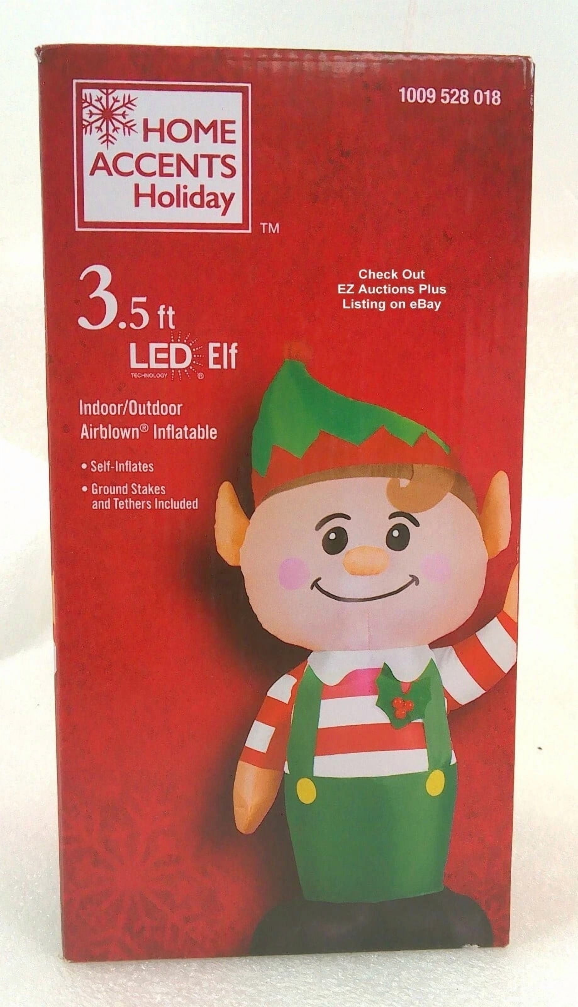 Home Accents Holiday 3.5 ft. LED Christmas Airblown Inflatable Elf ...