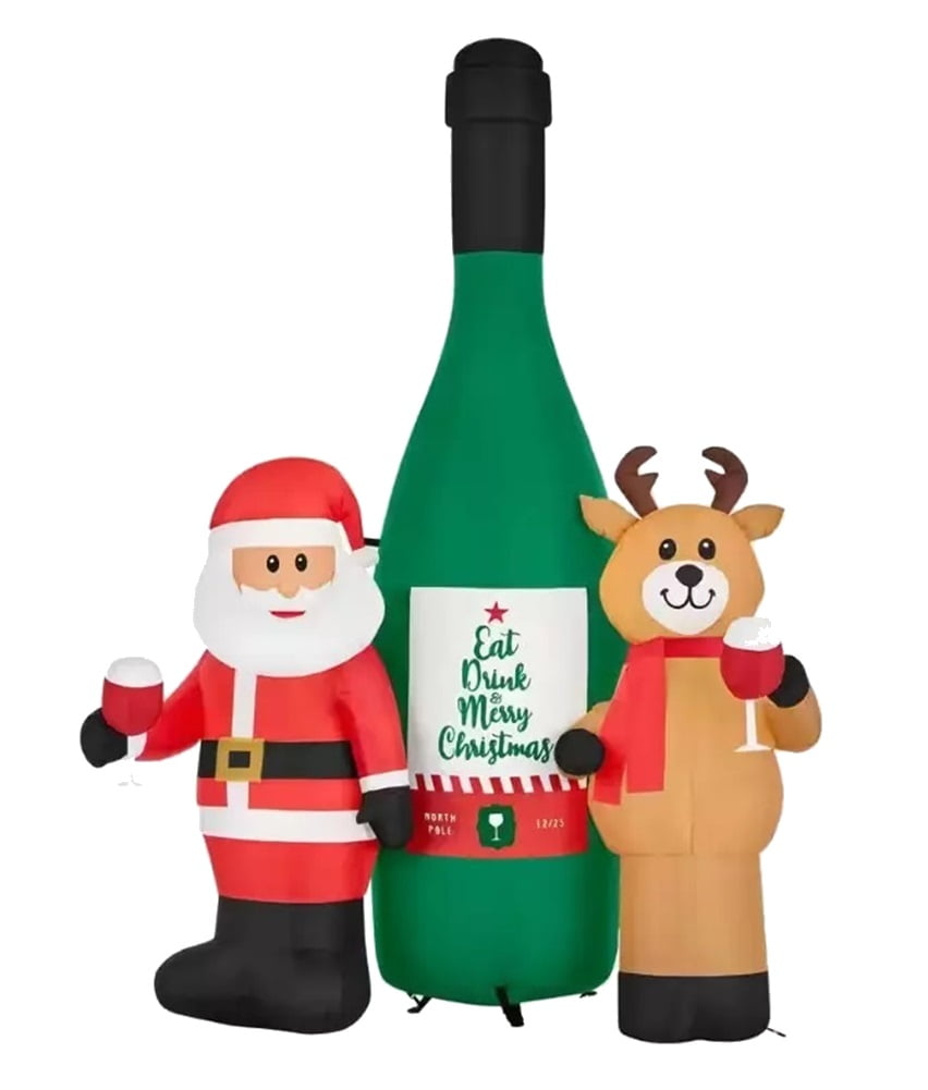 Home Accents Holiday 8FT Wine Lovers Scene Christmas Inflatable ...