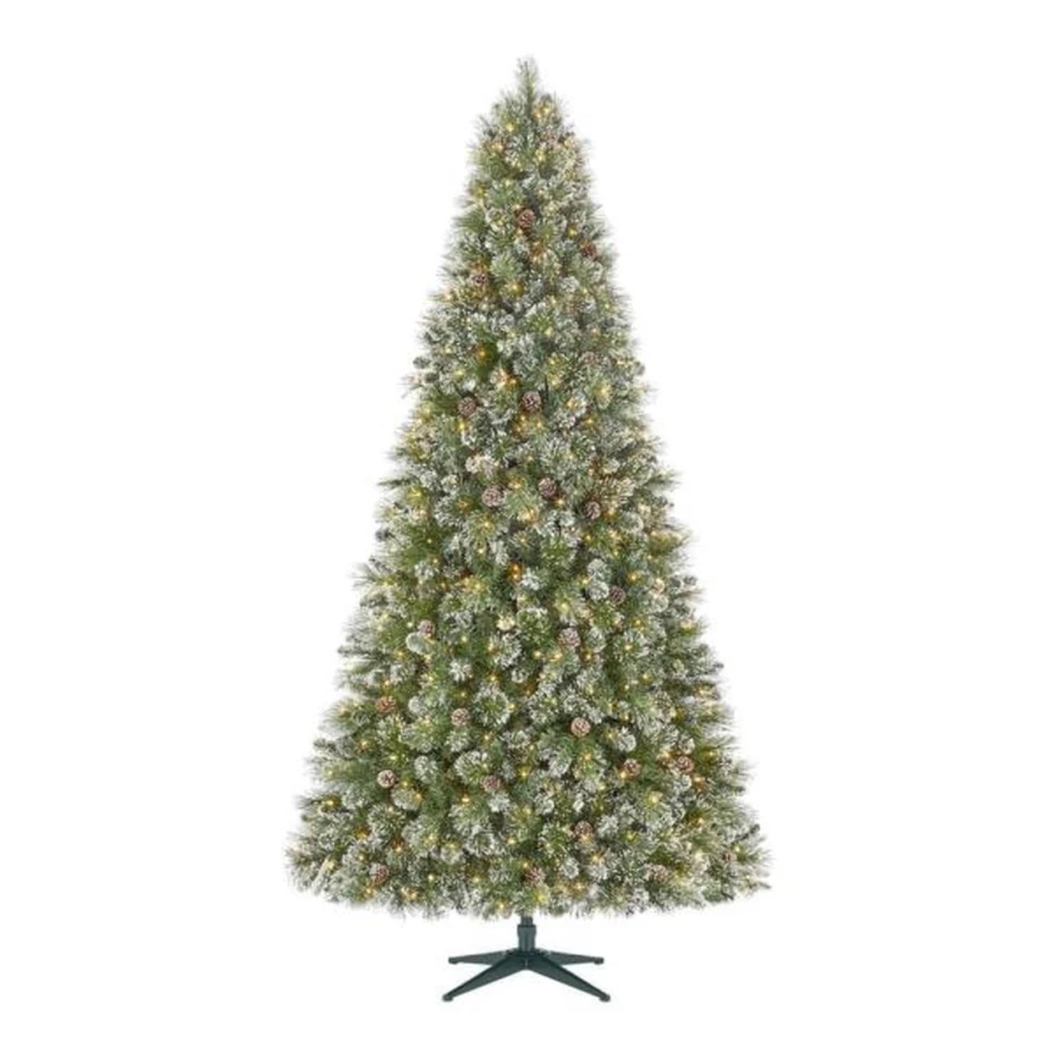 Home Accents Holiday 9 Ft. Pre-Lit LED Sparkling Amelia Frosted Pine ...