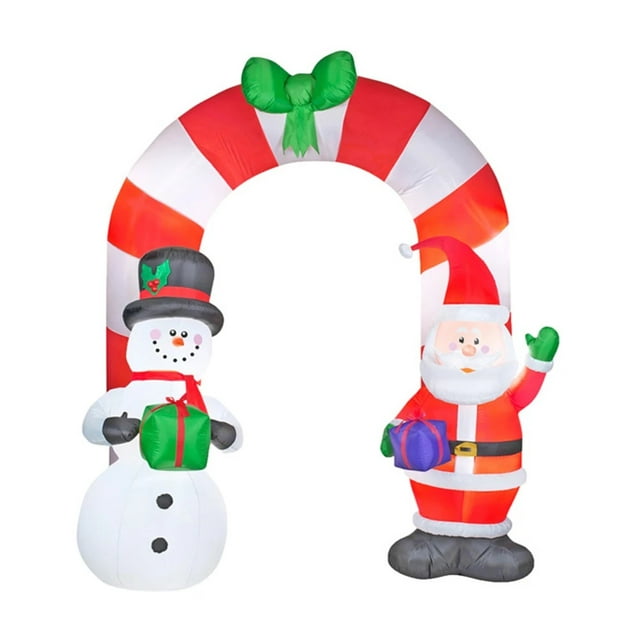 Home Accents Holiday 9FT Santa and Snowman Archway Christmas Inflatable ...