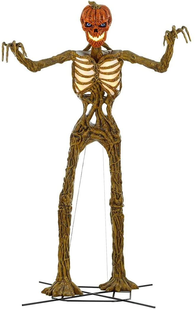 Home Accents 12-Ft LifeEyes Inferno Pumpkin Skeleton: Tall Halloween ...
