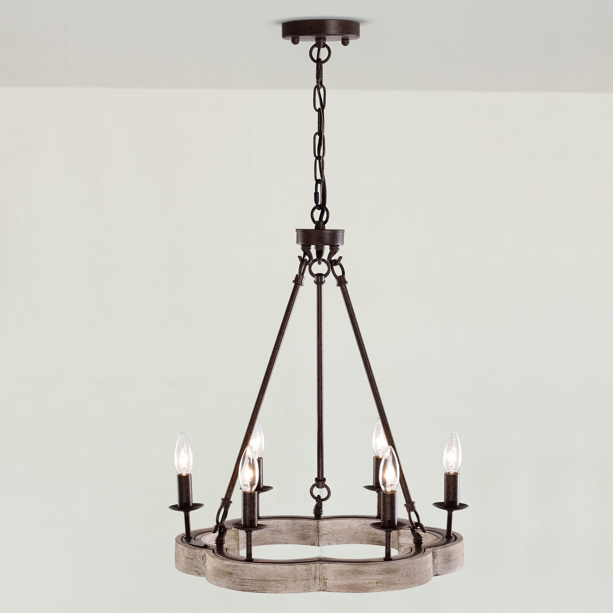 Home Accessories Callie Wood Grain+Rustic Iron 6-Light 20-Inch Plum ...