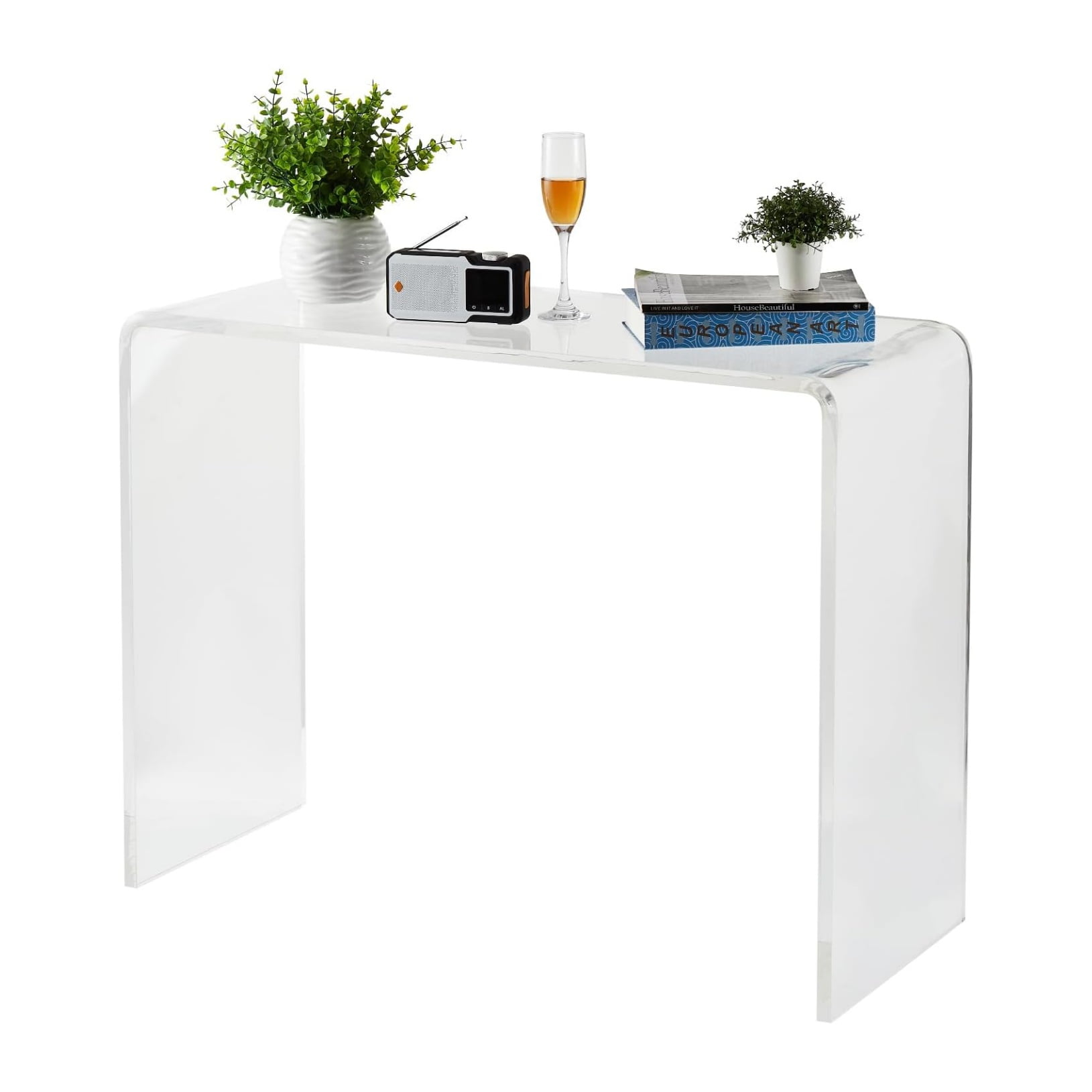 Home Acrylic Narrow Console Table for Entryway - Clear Acrylic Table ...