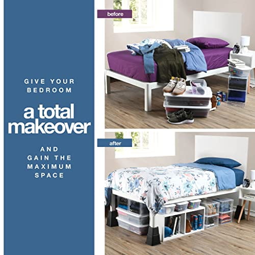 Home It Adjustable Bed Risers - Elevation in 3, 5 or 8 Inch - Heavy ...