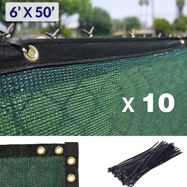Home Aesthetics 6' x 50' Fence Wind Privacy Screen Mesh Commercial ...