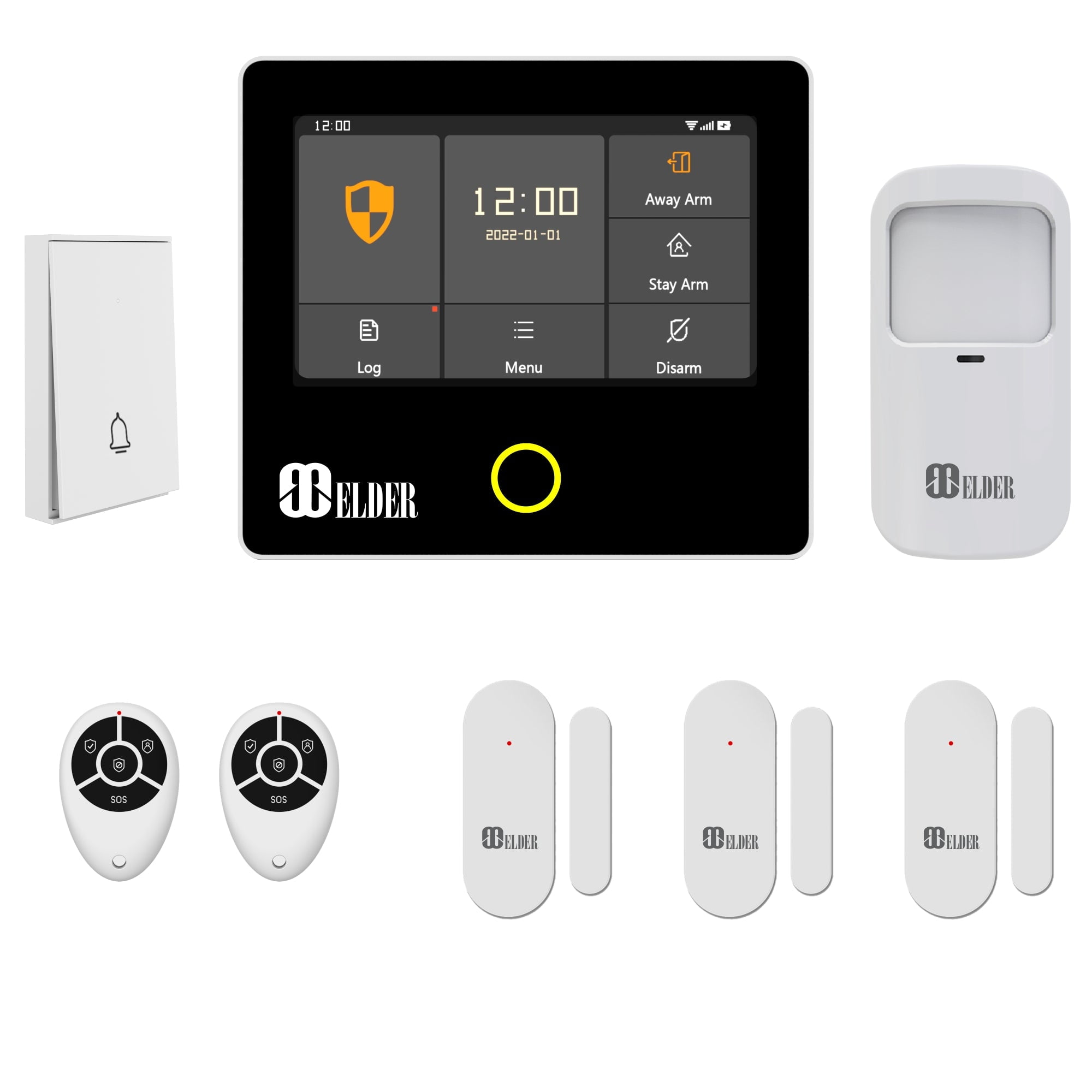 Elder 8-Piece Wireless DIY Alarm System, WiFi & 4G, Touch Panel ...