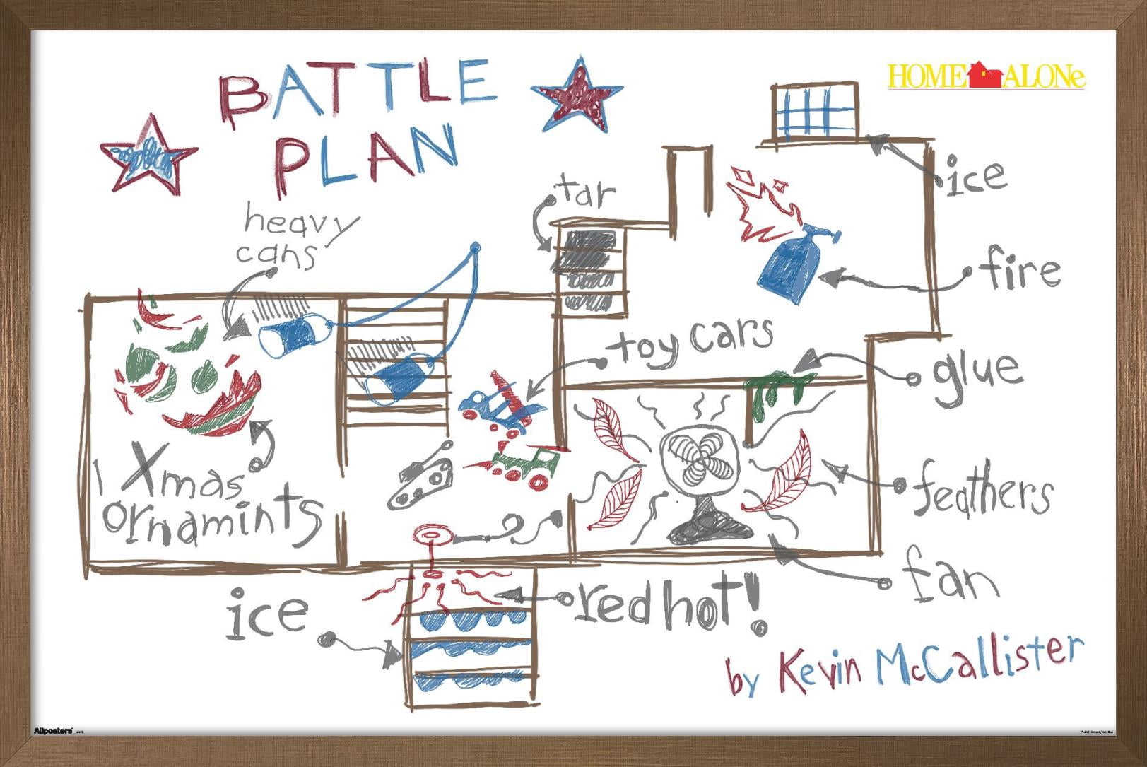 Home Alone (1990) - Battle Plan Wall Poster, 22.375" x 34" Framed ...