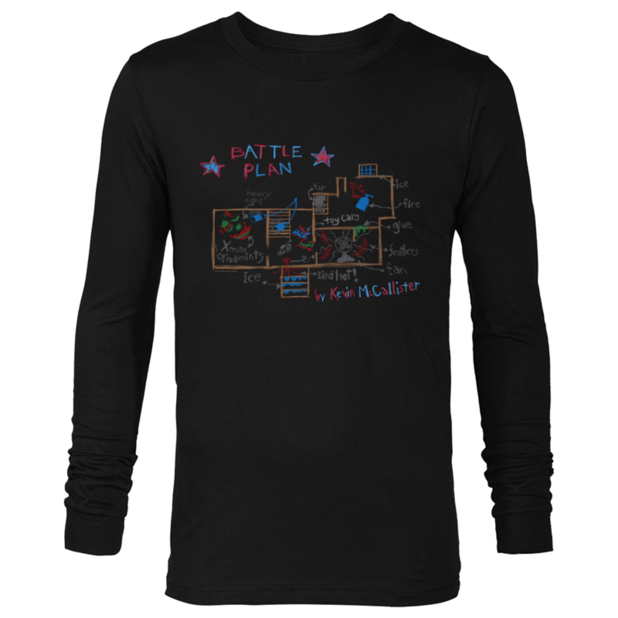 Home Alone Christmas Kevin’s Battle Plan Drawing - Long Sleeve T-Shirt ...