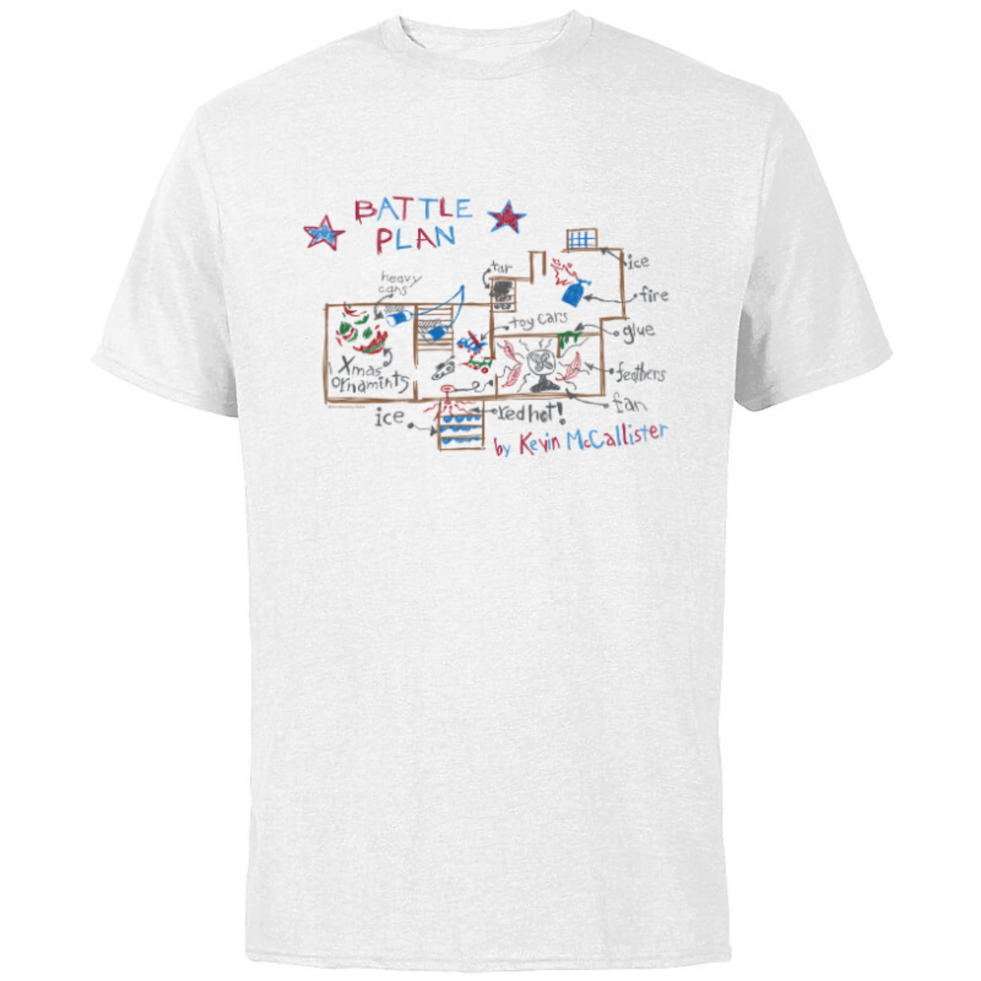 Home Alone Christmas Kevin’s Battle Plan Drawing - Short Sleeve Cotton ...