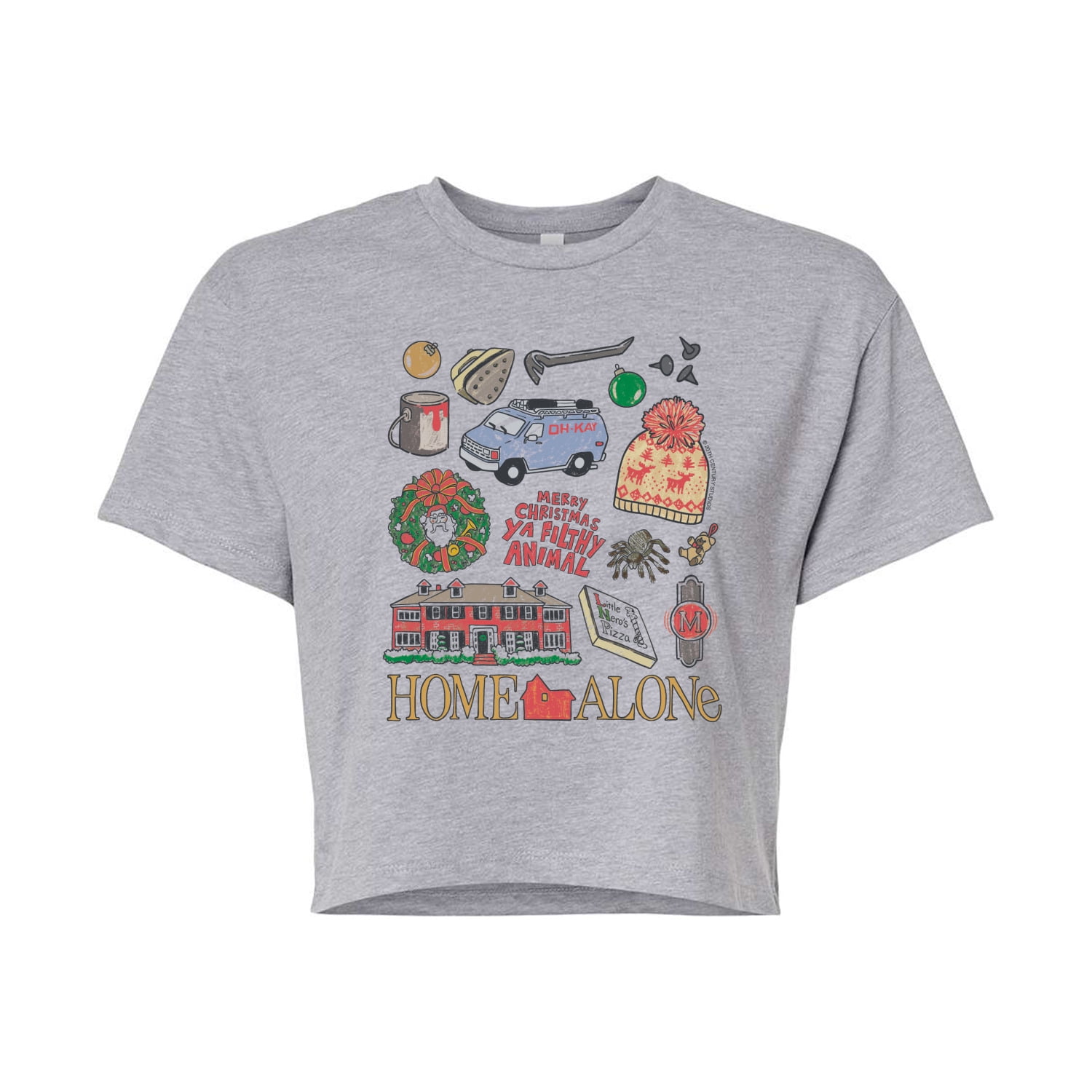 Home Alone - Ha Icon Grid - Juniors Cropped Graphic T-Shirt - Walmart.com
