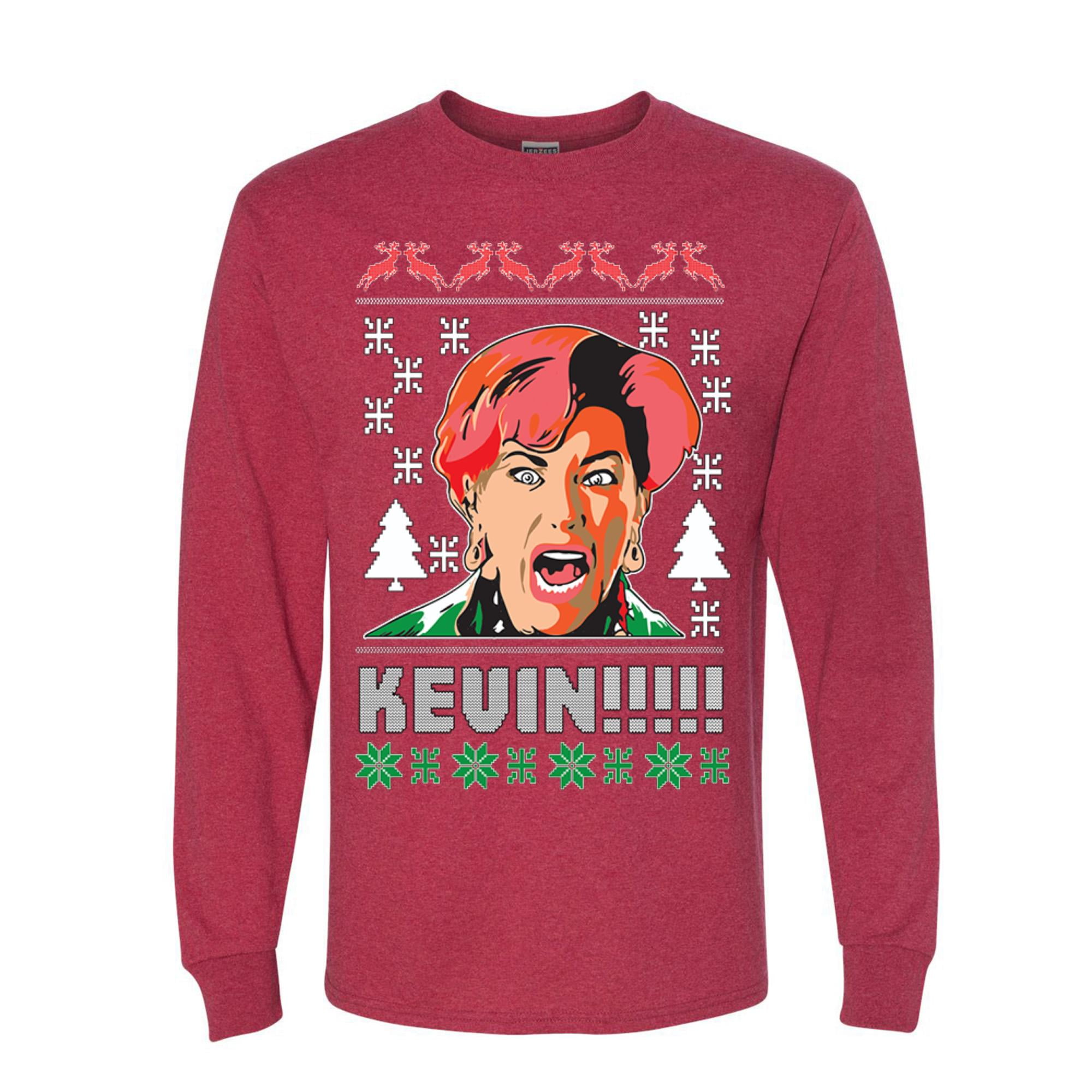 Home Alone Kevin Missing Ugly Christmas Unisex Long Sleeves Heather Red 2xl