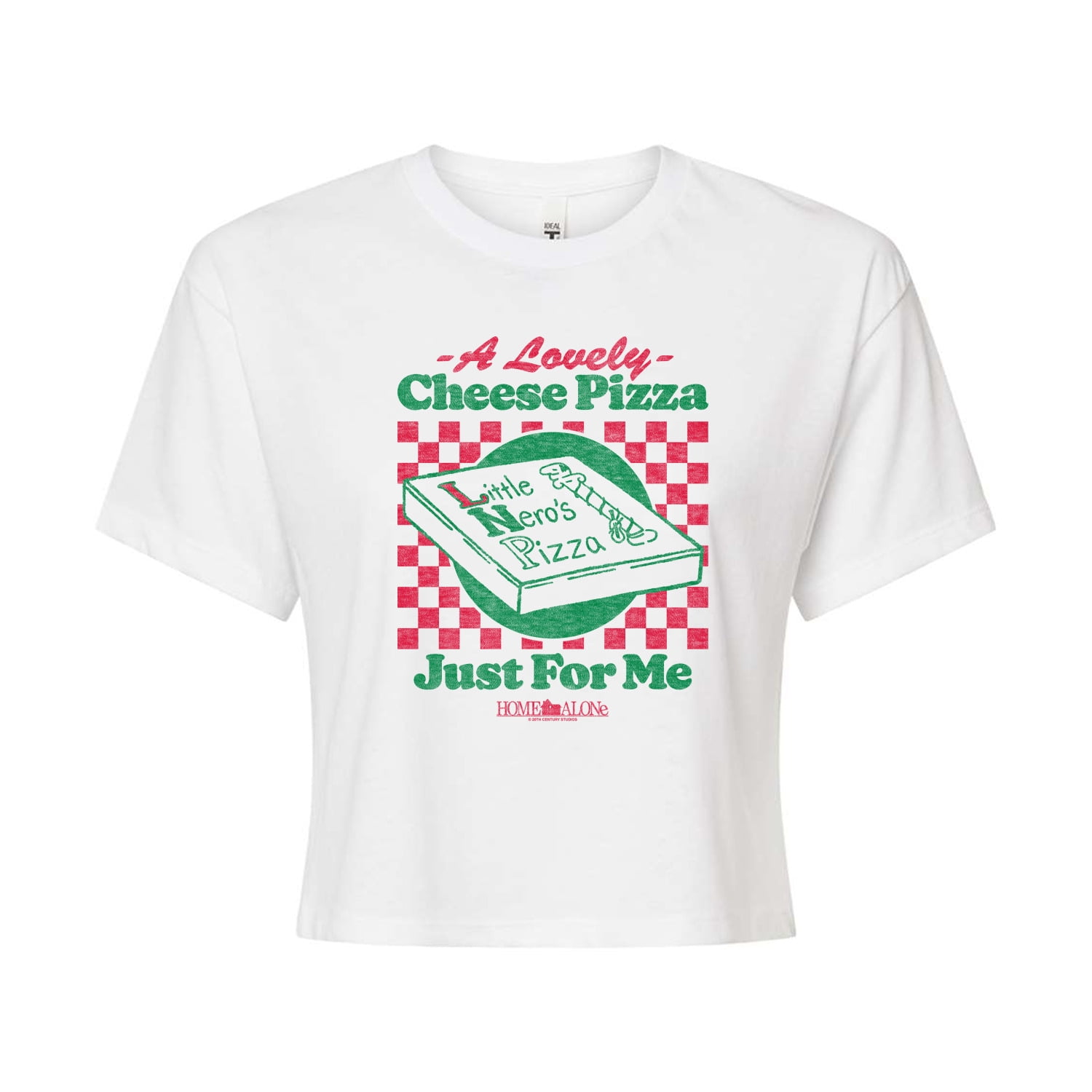 Home Alone - Lovely Cheese Pizza Just For Me - Juniors Cropped Graphic ...