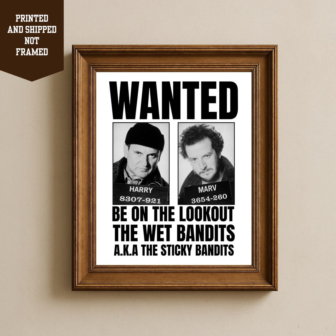 Home Alone The Wet Bandits Harry And Marv Wanted Poster Christmas Movie ...