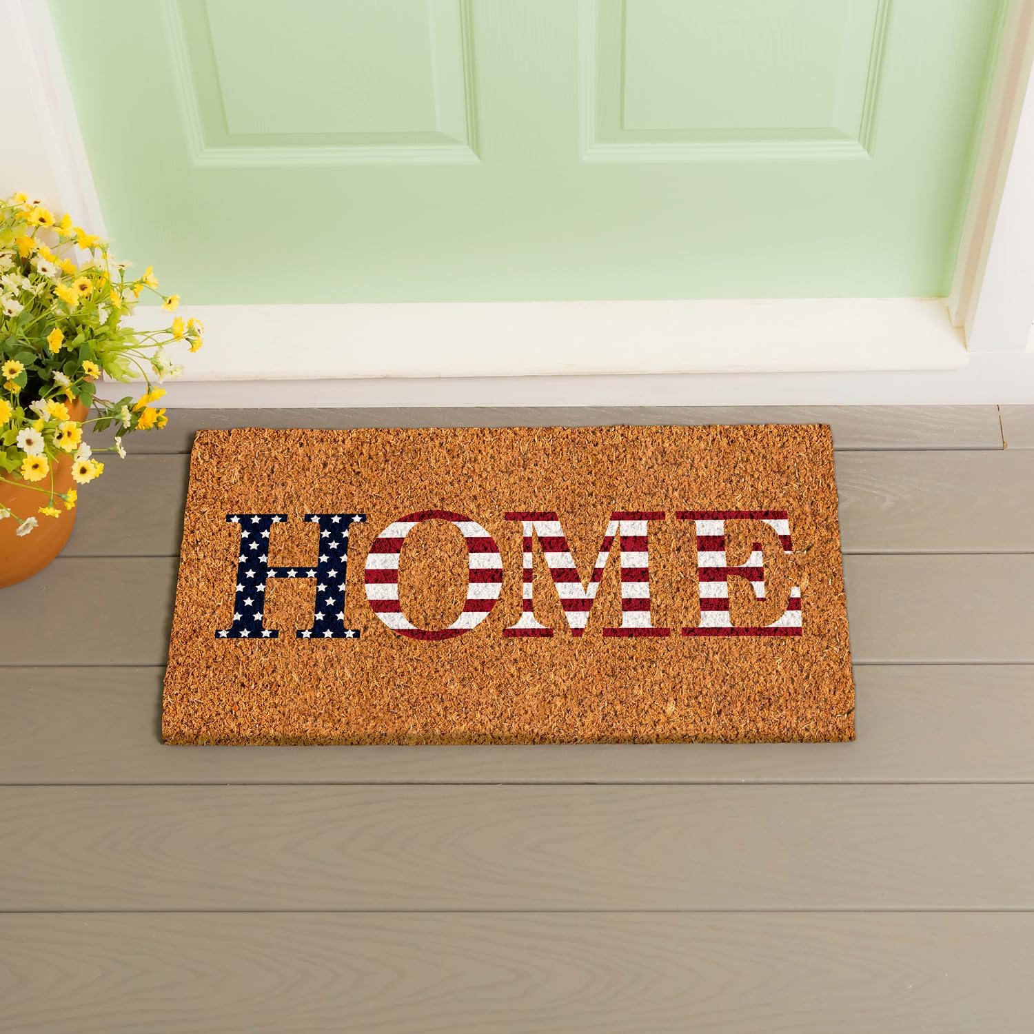 Home American Flag Door | 28 X 16 Inches | Dirt Catching Natural Coir ...