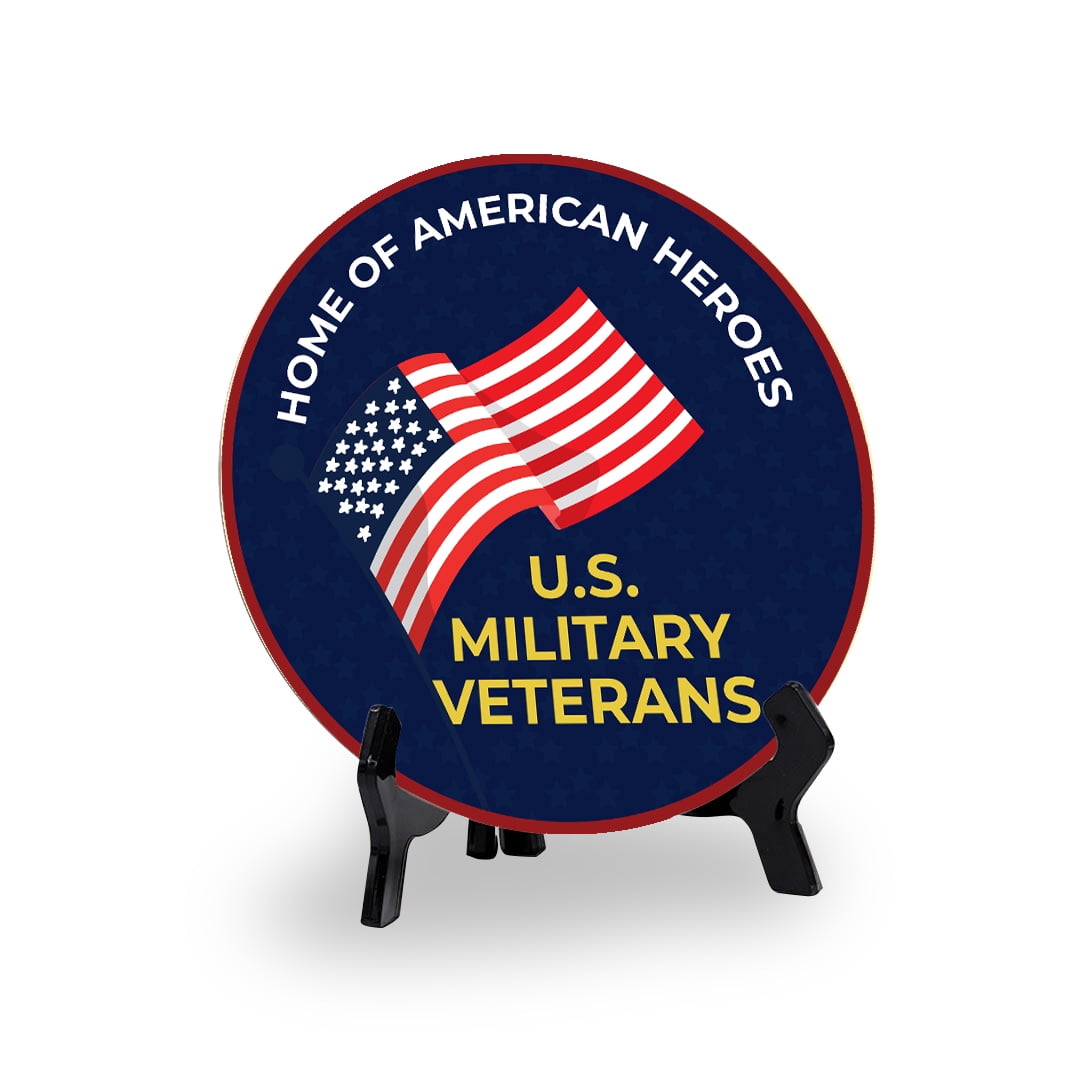 Home of American Heroes: U.S. Military Veterans Table Sign (5 x 5 ...