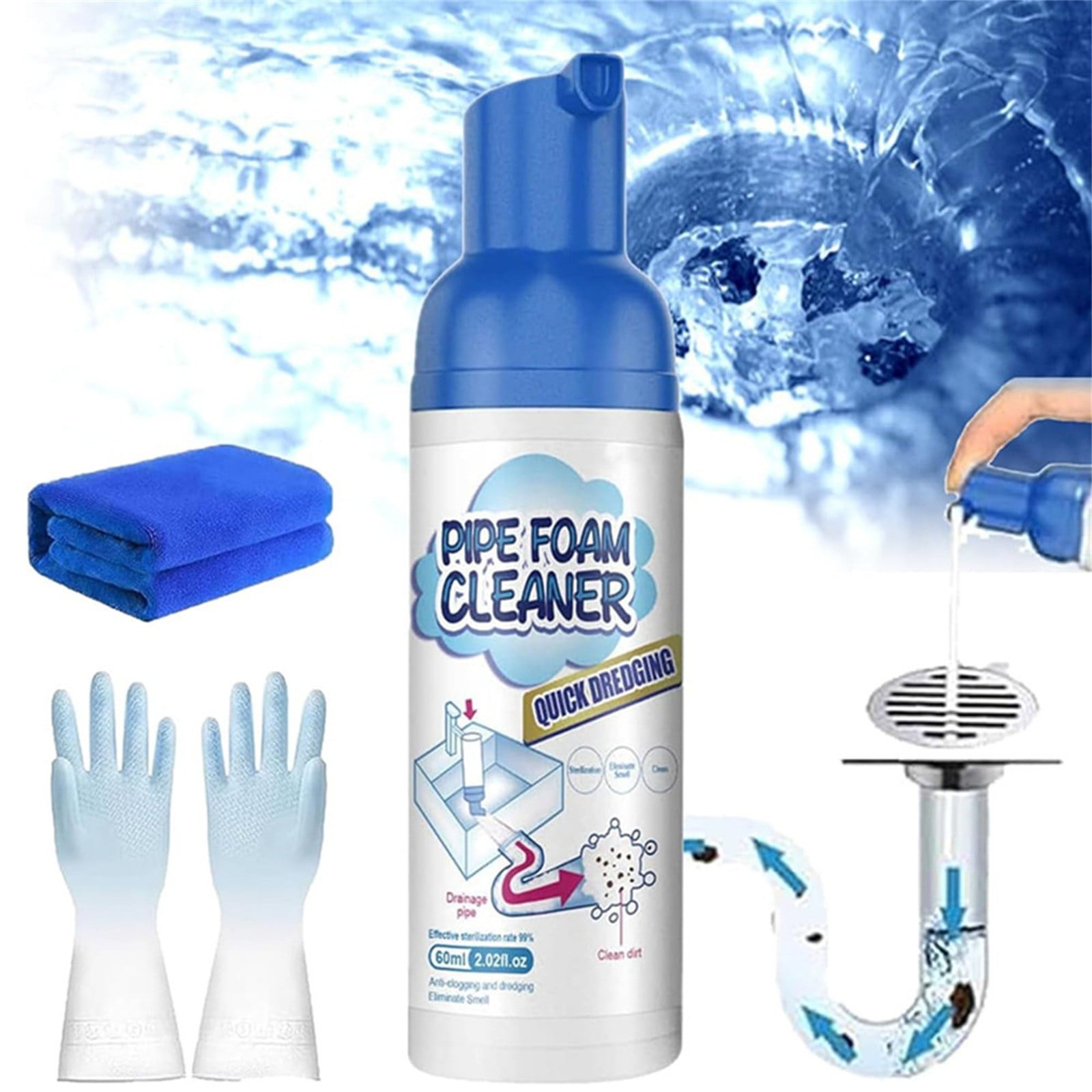 Home And Kitchen Pipe Foam Cleaner, For Dissolves Food Leftovers, Oil ...