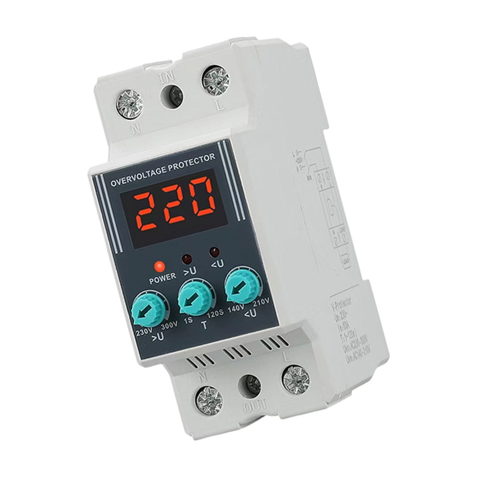 Home Appliance Voltages Protector 63A Adjustable Under Over Voltages ...
