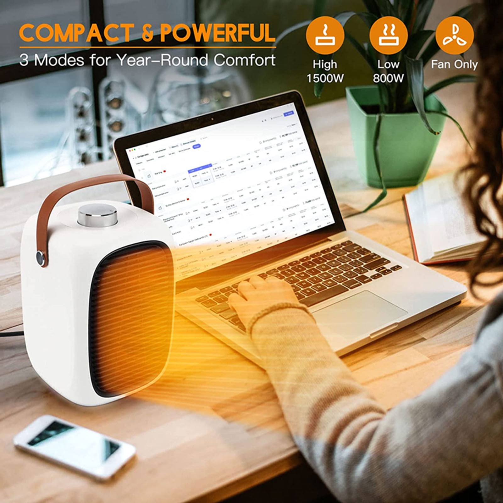 Home Appliances ZKCCNUK Gadgets, 1000W Mini Space Heater， Small ...