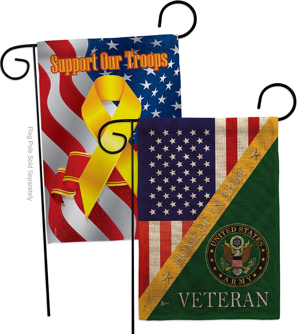 Home of Army Burlap IFF17 Garden Flag - Pack Armed Forces Rangers ...