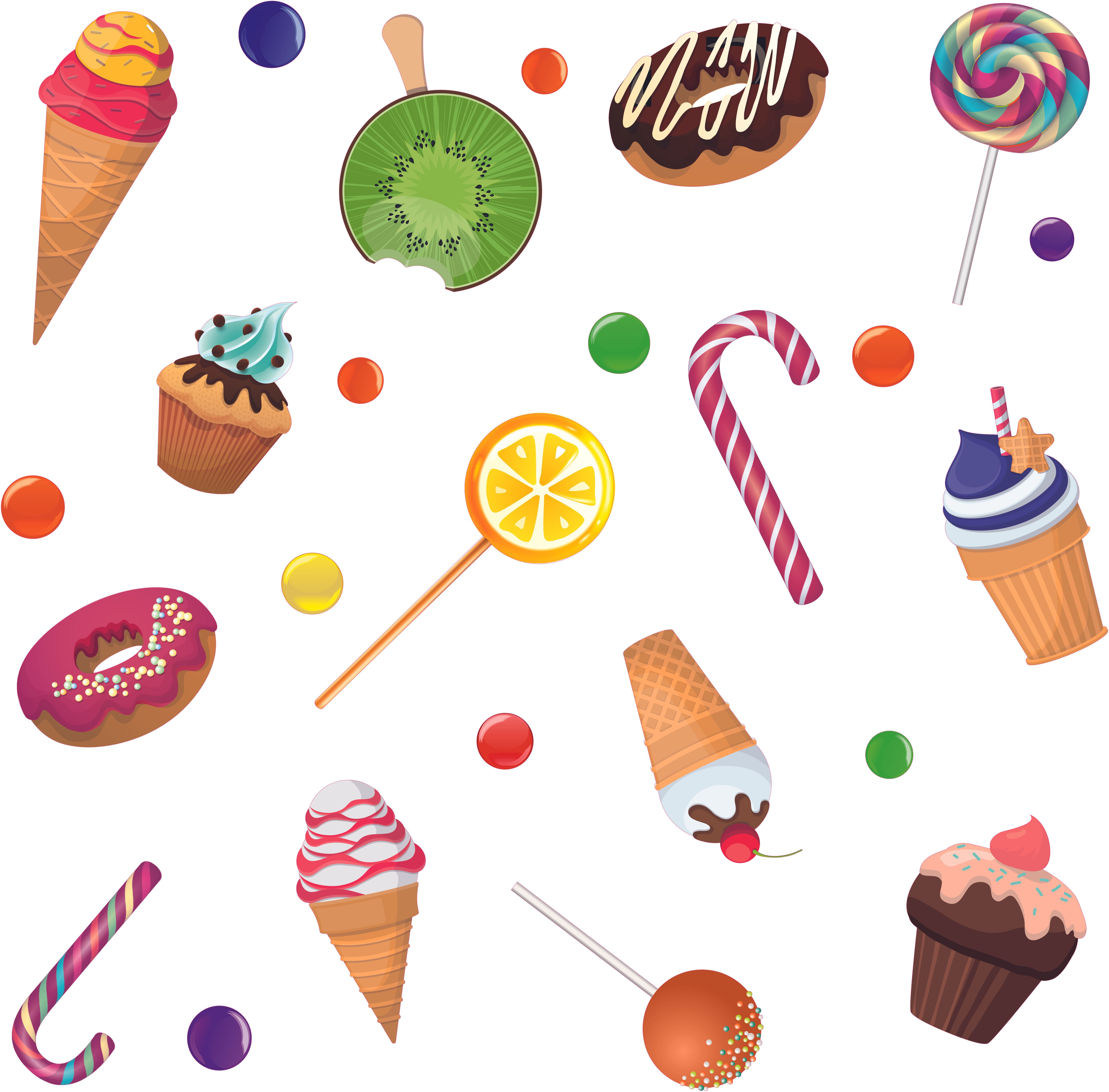 Home Art Decor Sweets Pastries & Desserts Wall Decal Sticker | 19" x 20 ...