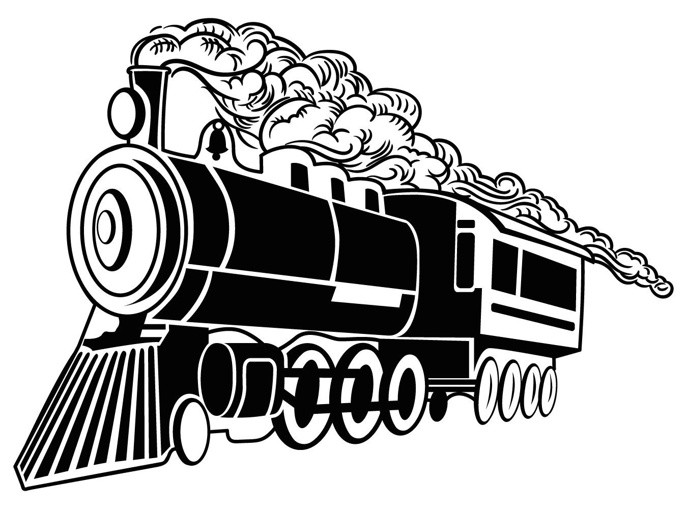 Home Art Steam Locomotive Vinyl Decoration 20" x 27" Toy Train Clipart ...
