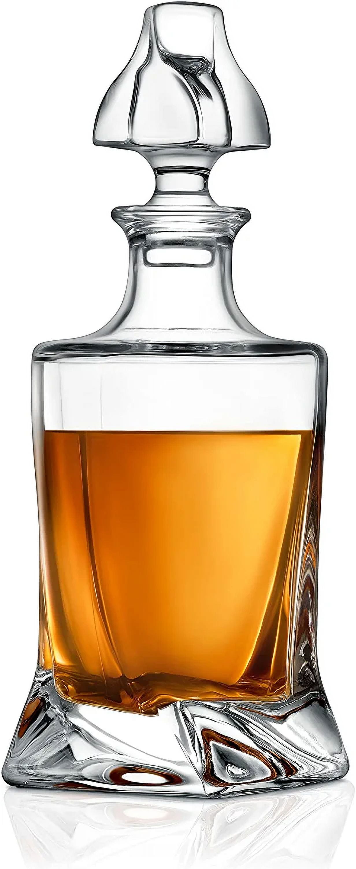 Home Bar Whiskey Decanter - Glass Liquor Decanter for Brandy, Wine ...