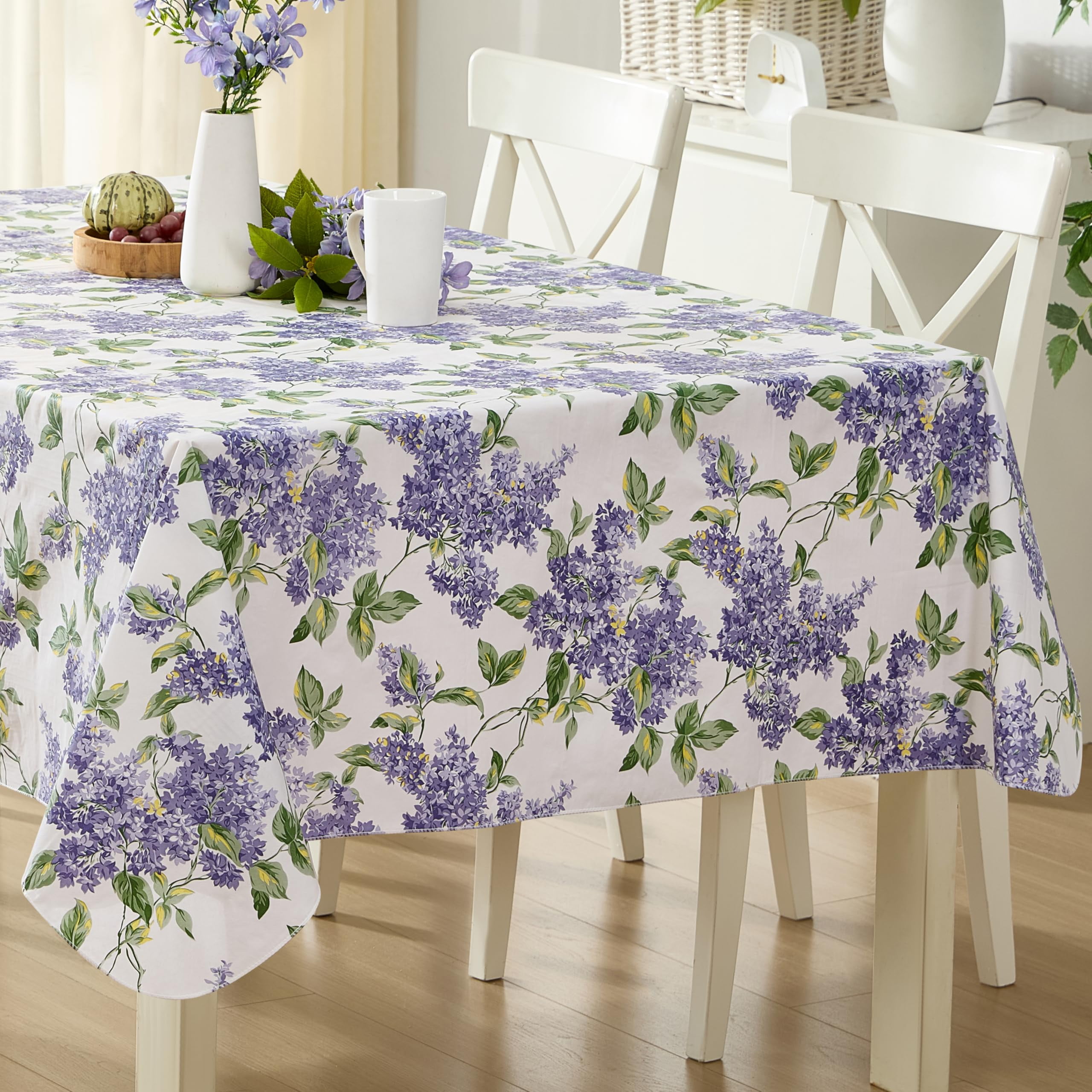 Home Bargains Plus Lilac Fields 52 x 70 Inch Rectangle Vinyl Dining ...