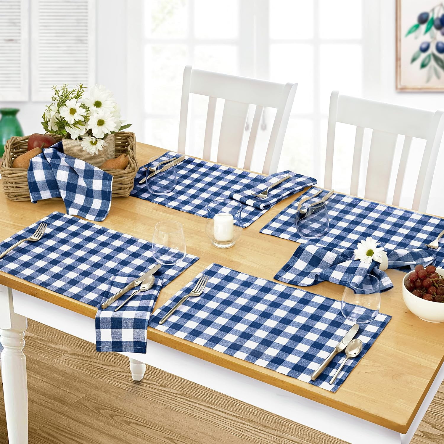 Home Bargains Plus Rectangle Fabric Placemats, Country Rustic Buffalo ...