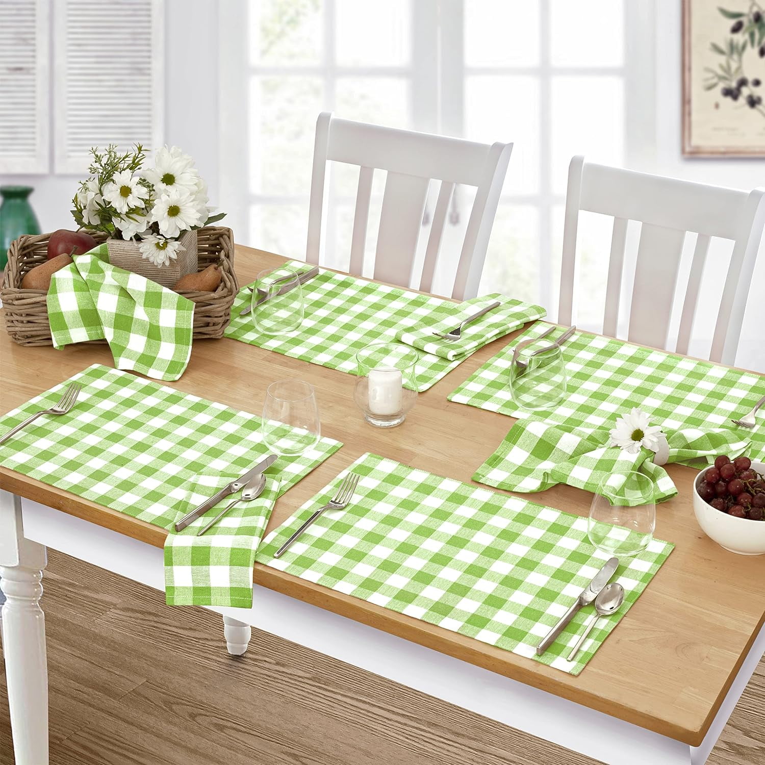 Home Bargains Plus Rectangle Fabric Placemats, Country Rustic Buffalo ...