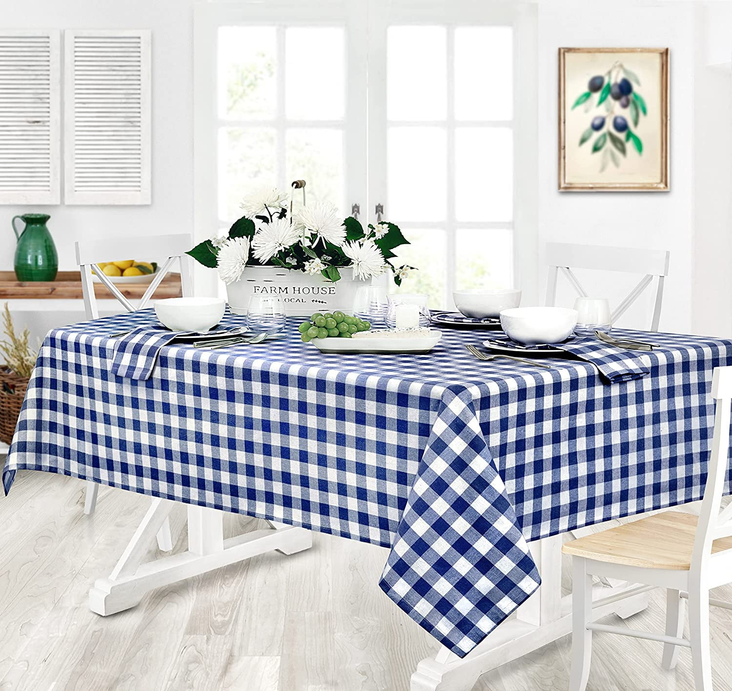 Home Bargains Plus Rectangle Fabric Tablecloth, Country Rustic Buffalo ...
