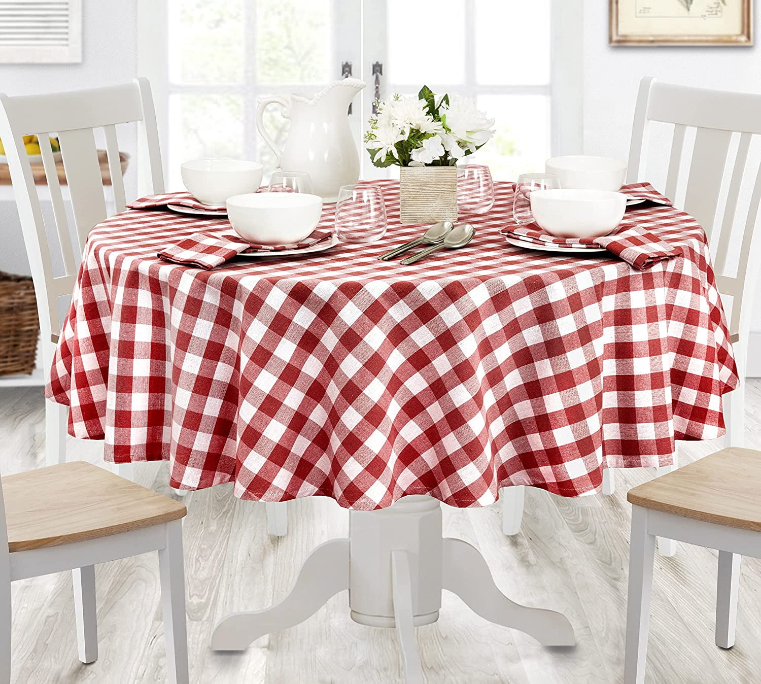 Home Bargains Plus Round Fabric Tablecloth, Country Rustic Buffalo ...