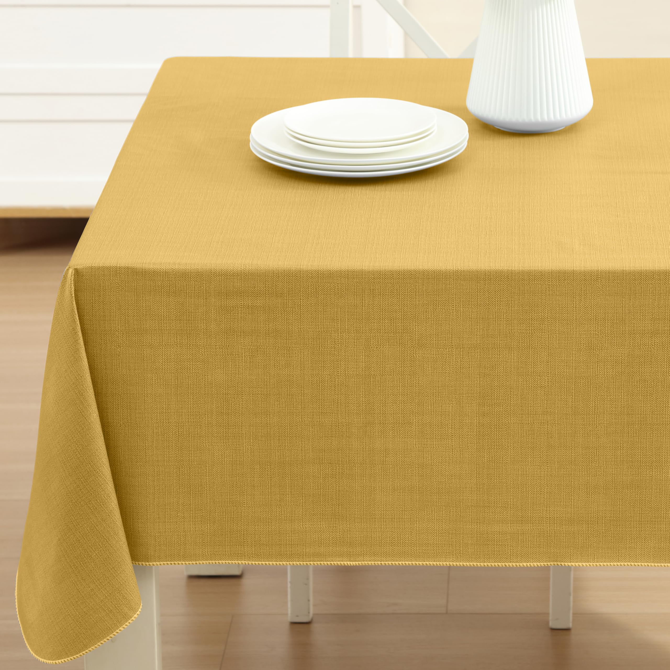 Home Bargains Plus Gold Café Hotel 52 x 52 inch Square Vinyl Dining ...