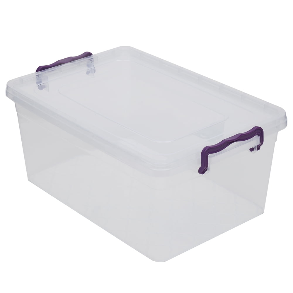 Home Basics 15 Lt Storage Box with Locking Lid, Clear - Walmart.com