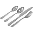 Home Basics 16 Piece Silverware Kitchen Set, Hammered Finish Stainless ...