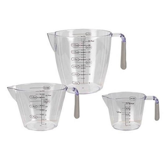 Home Basics 3 Piece Measuring Cup with Rubber Grip - Walmart.com