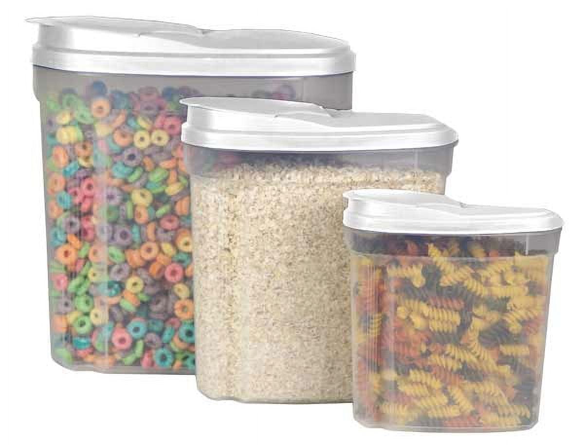 Home Basics 3 Piece Plastic Cereal Container - Walmart.com