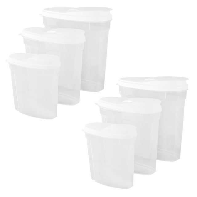 Home Basics 3 Piece Plastic Containers (2 Pack) - Walmart.com