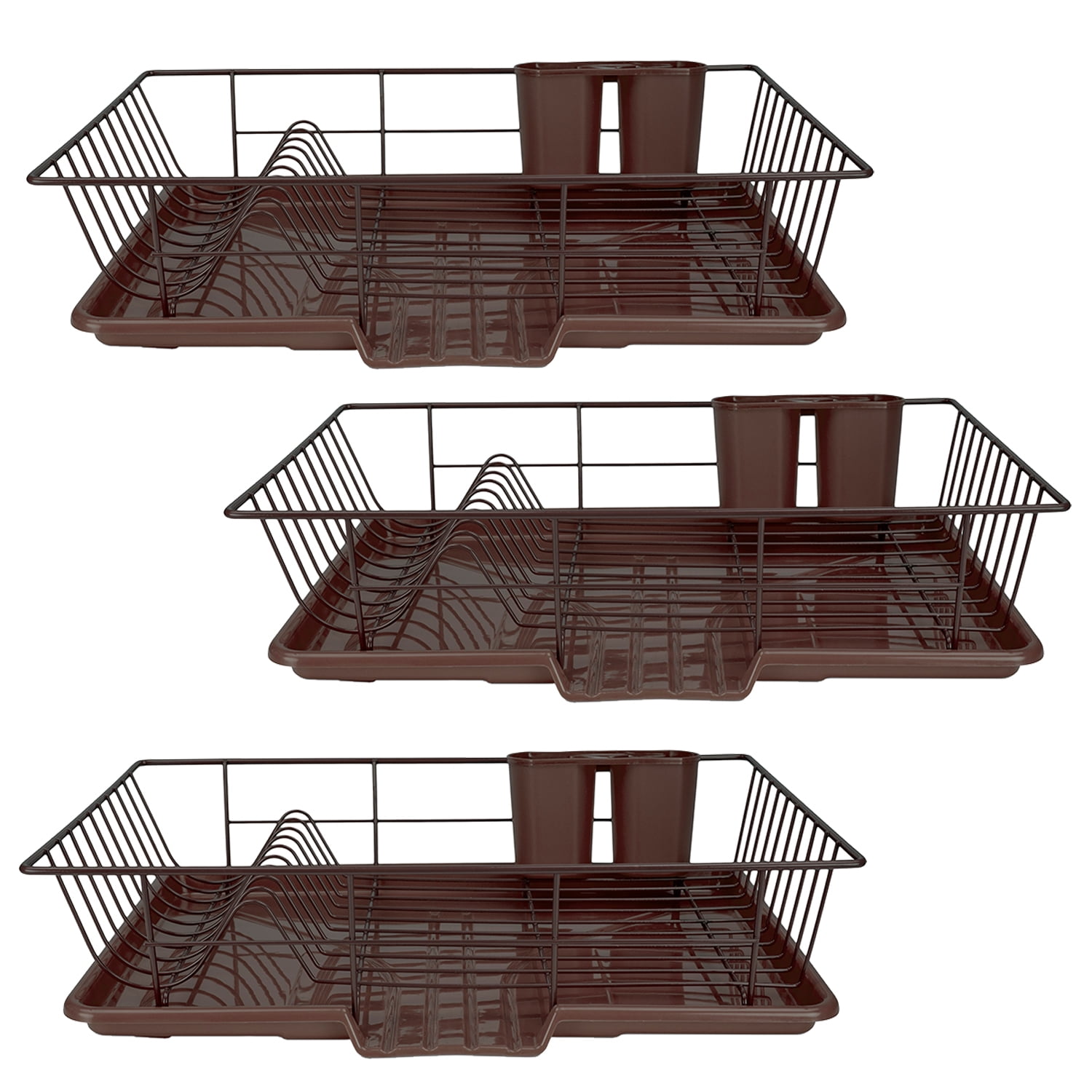 Free Shipping! Home Basics 3 Piece Vinyl Dish Drainer with Plastic Tray ...