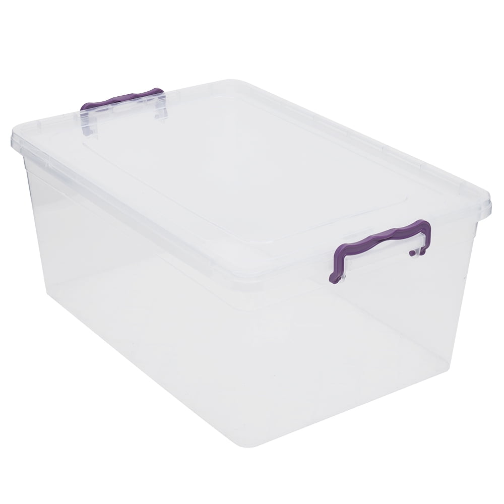 Home Basics 5 Lt Plastic Storage Box with Locking Lid, Clear - Walmart.com