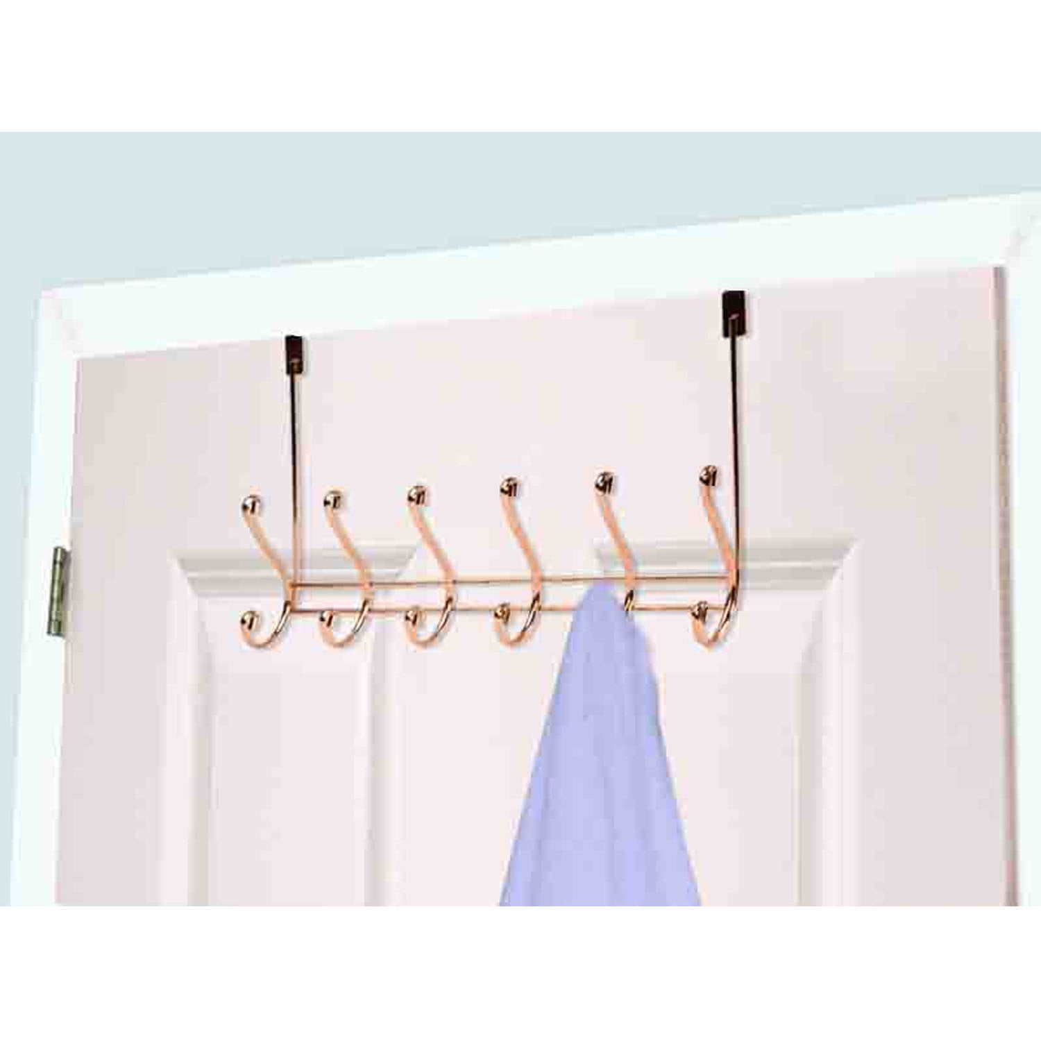 Home Basics 6 Hook over The Door Hanging Rack, Rose Gold - Walmart.com