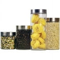 Home Basics Canister Set, Glass, 4 Pieces - Walmart.com