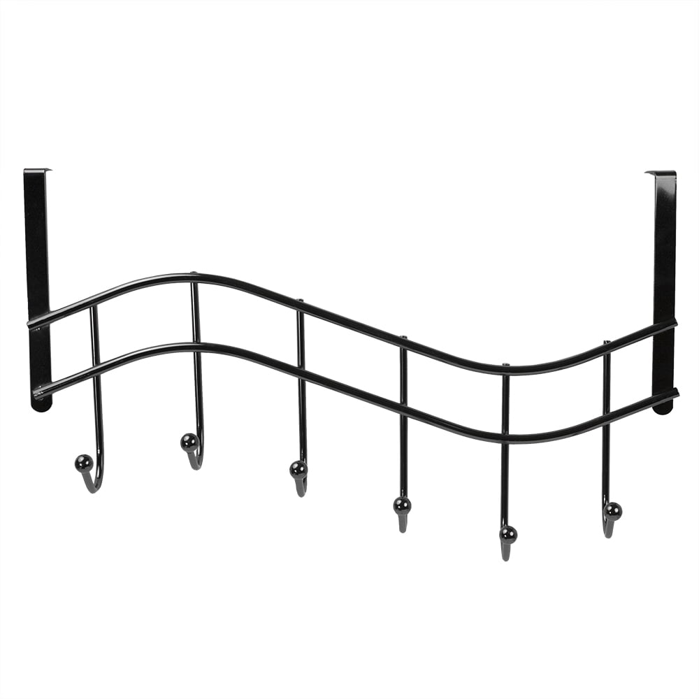 Home Basics DH01771 6-Hook Over The Door Hanging Rack, Black Onyx ...