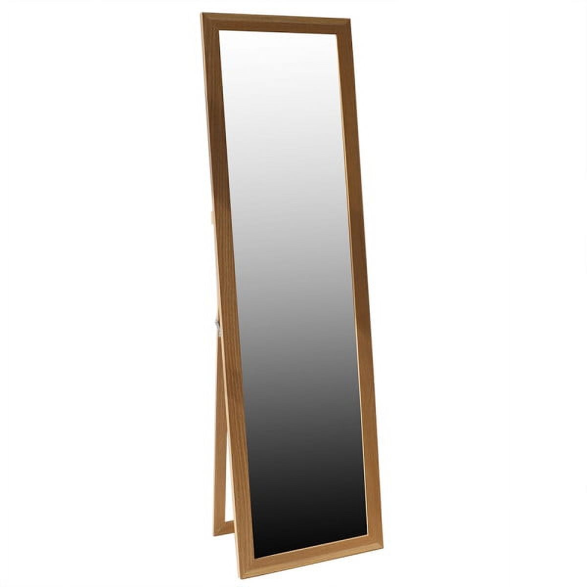 Home Basics Easel Back Full Length Mirror with MDF Frame, Natural ...